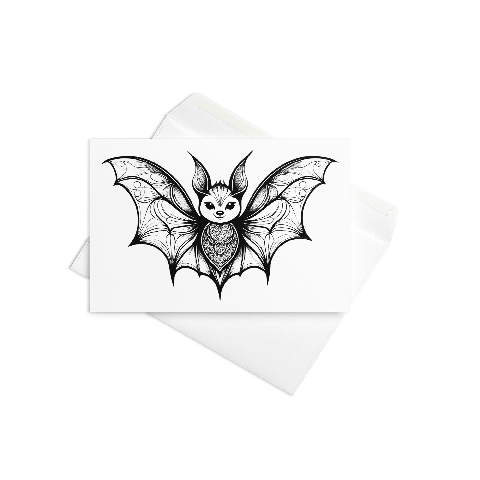 Whispering Wings Filigree Bat Greeting card – The Wacky Wanderers